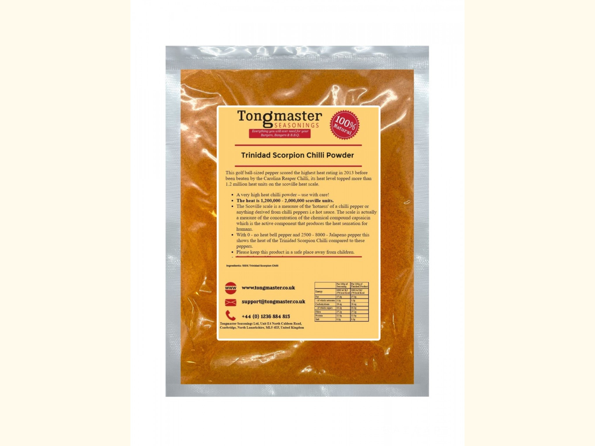 Trinidad Scorpion Dried Chilli Powder - Worlds 2nd Hottest Chilli ...