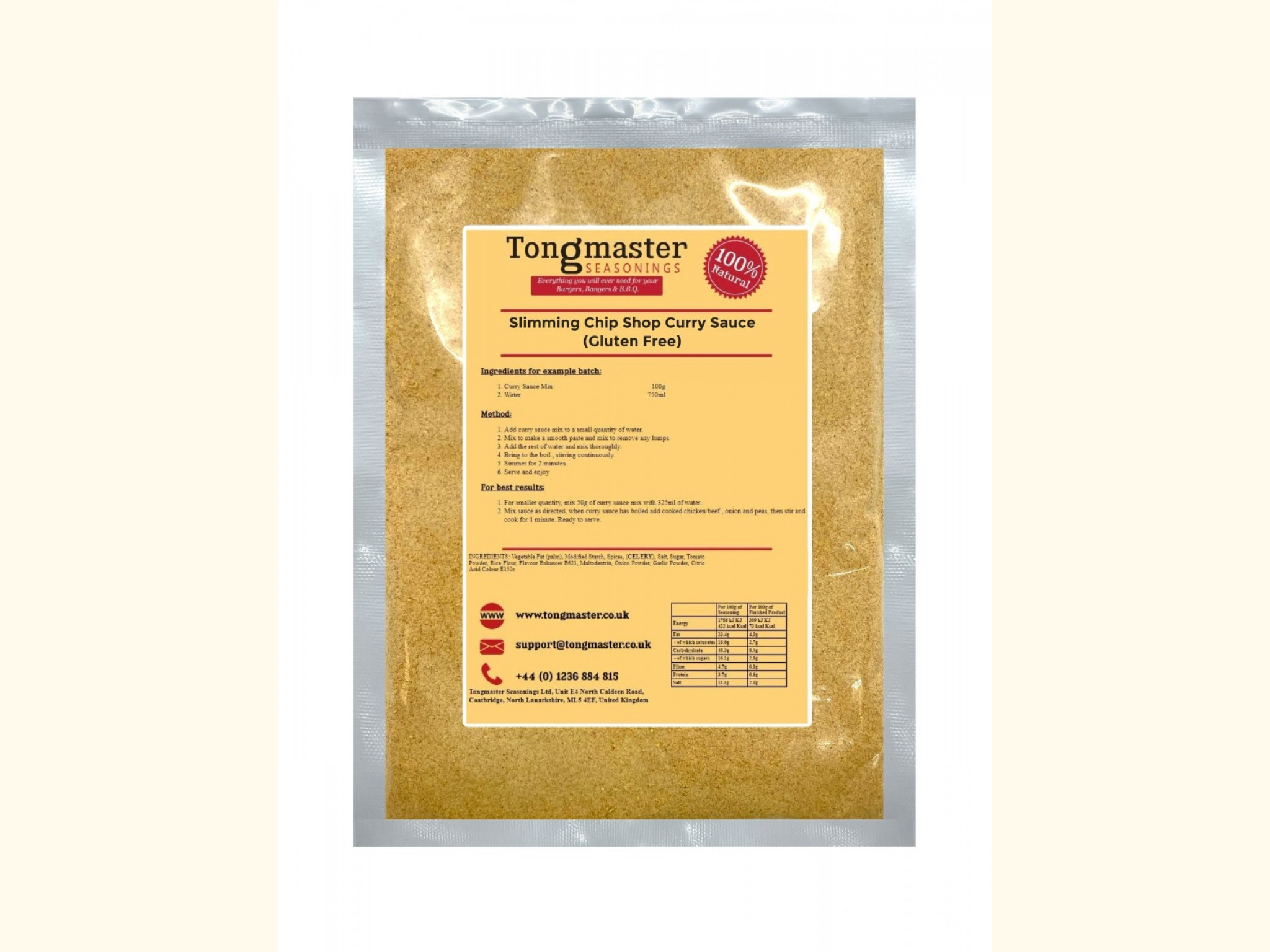 Slimming Chip Shop Curry Sauce (Gluten Free) - 100g (73 calories per ...