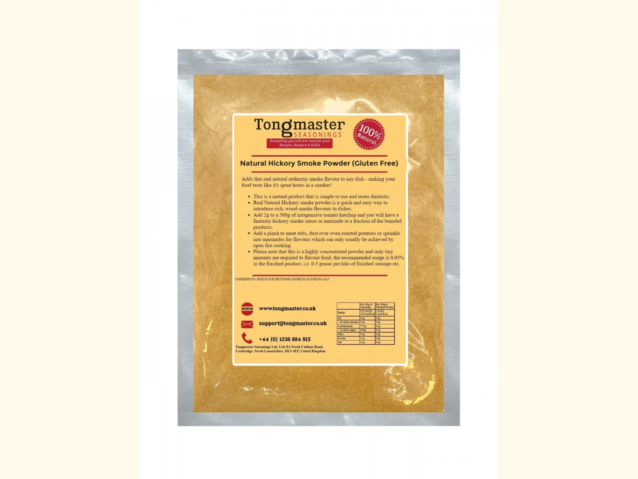 Natural Hickory Smoke Powder (Gluten Free) - 100g