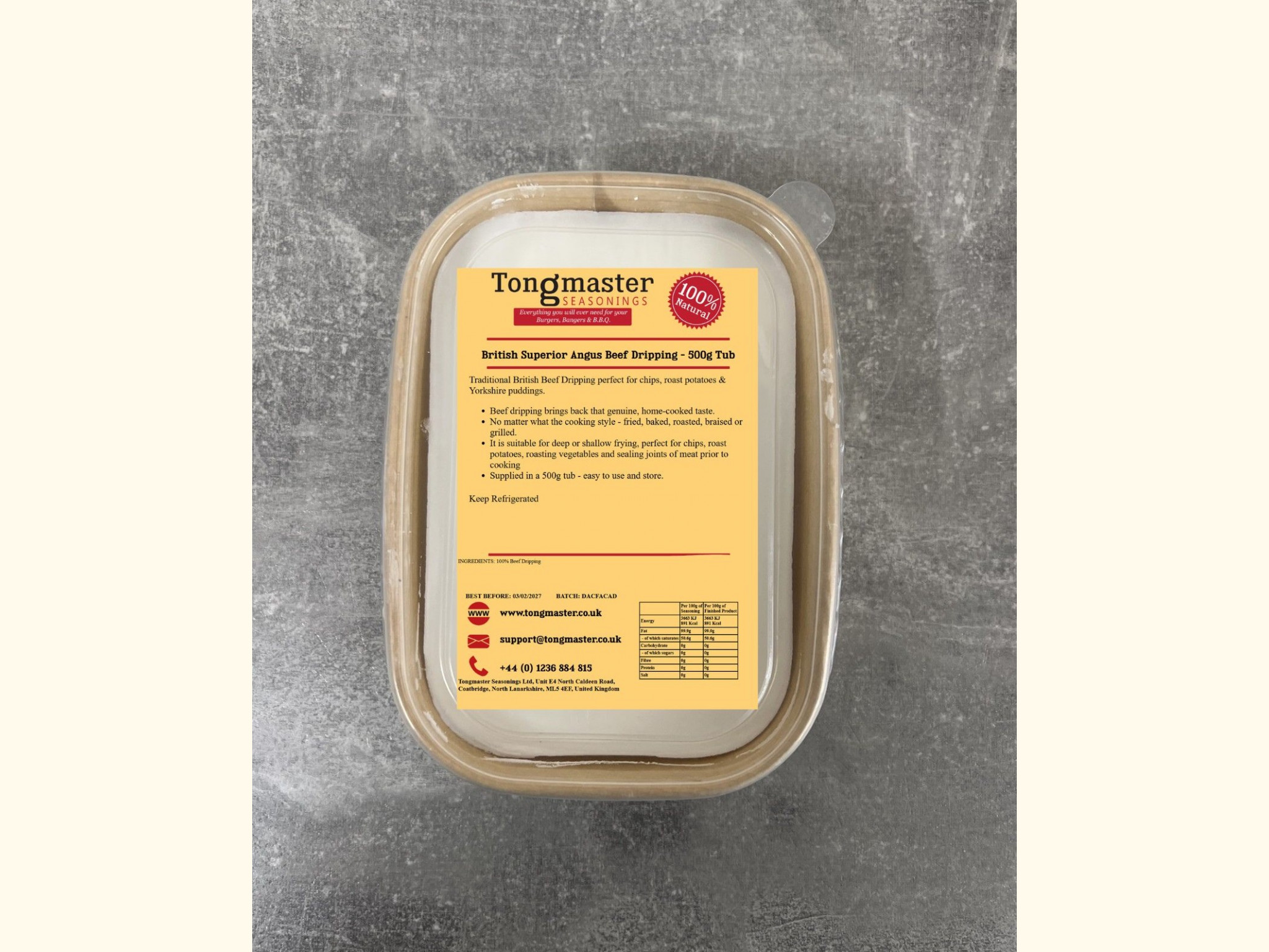 British Superior Angus Beef Dripping - 500g Tub