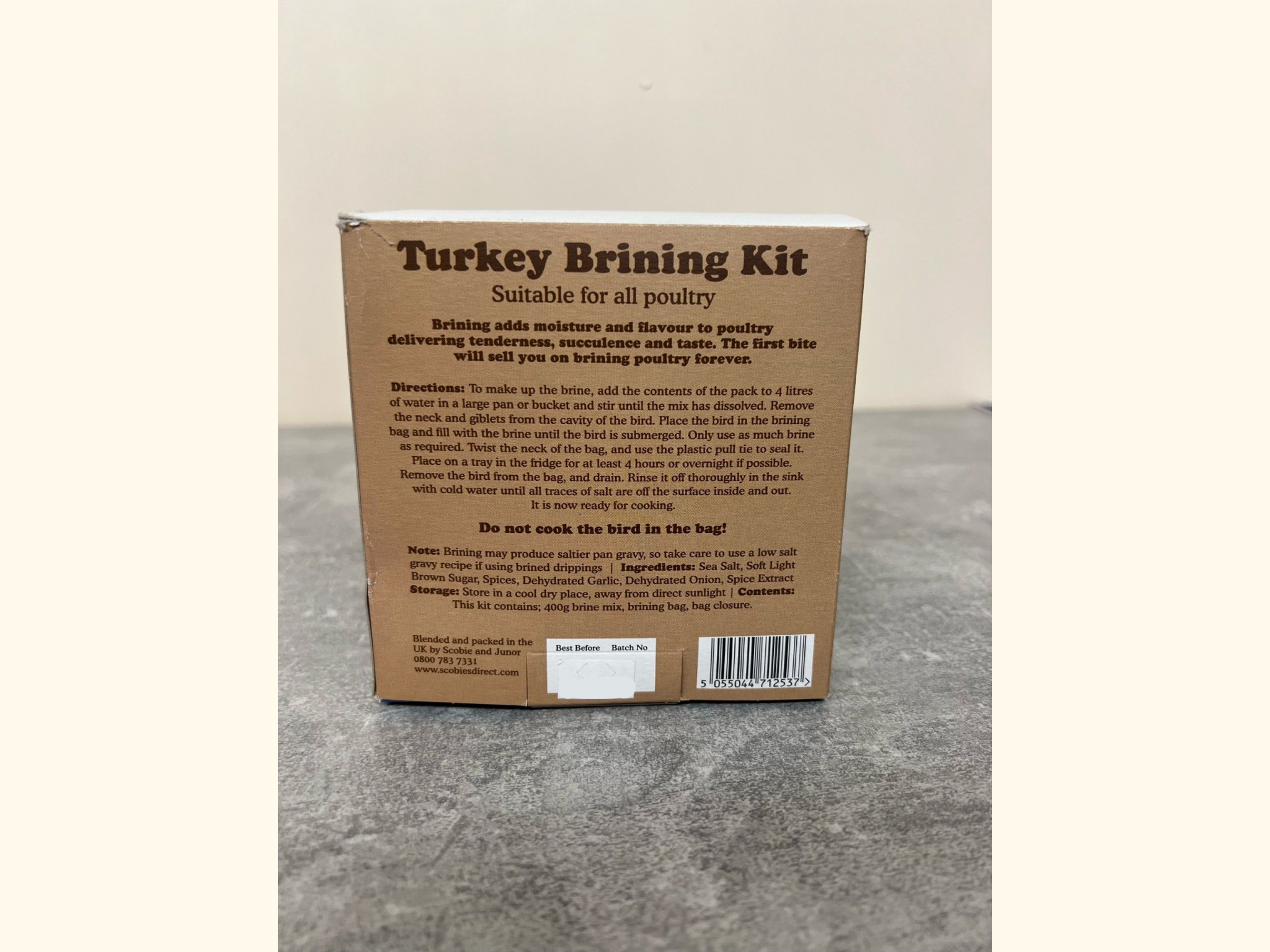 Turkey Brining Kit (contains: brine solution, bag & seal)