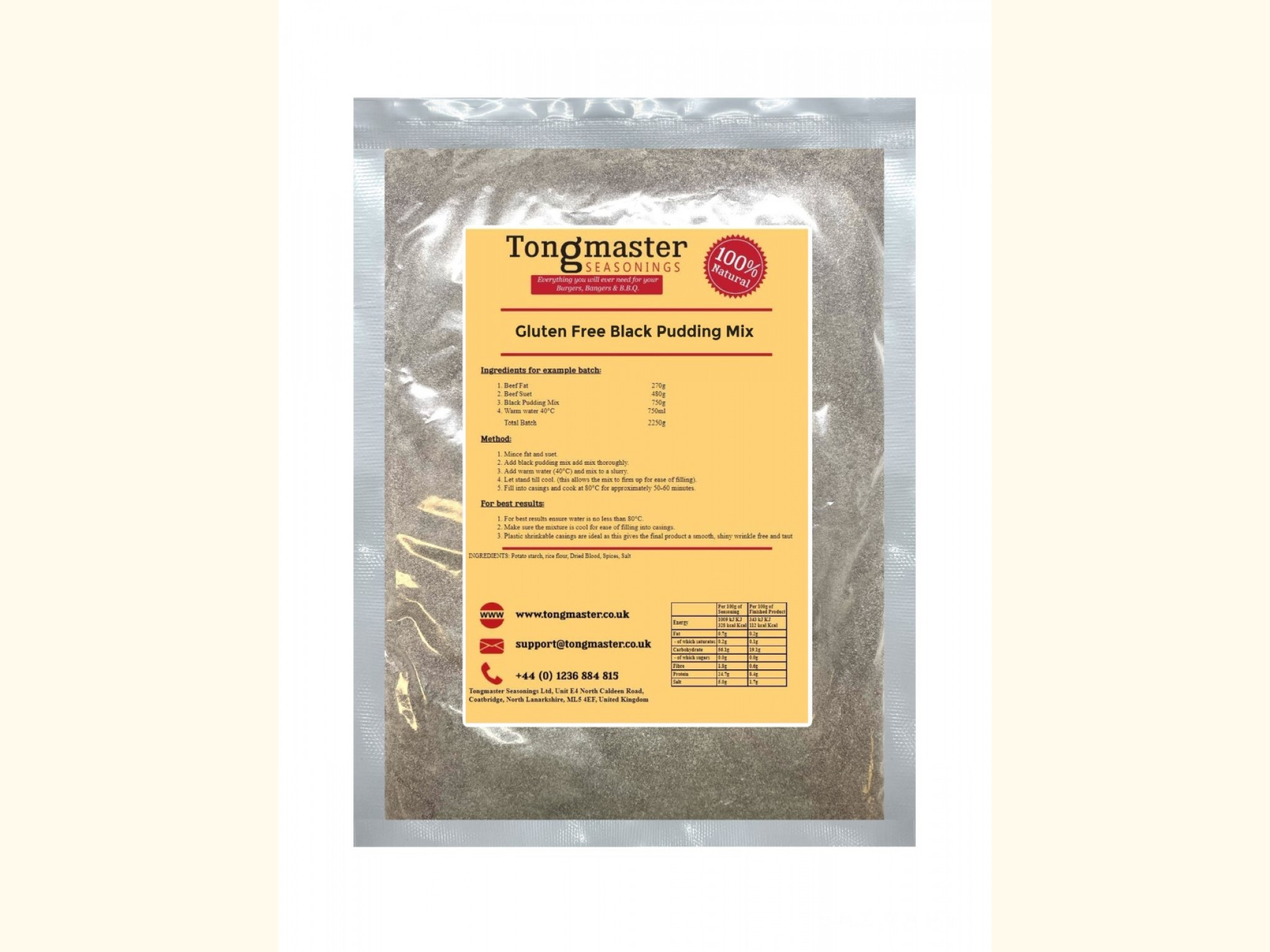 Gluten Free Black Pudding Mix