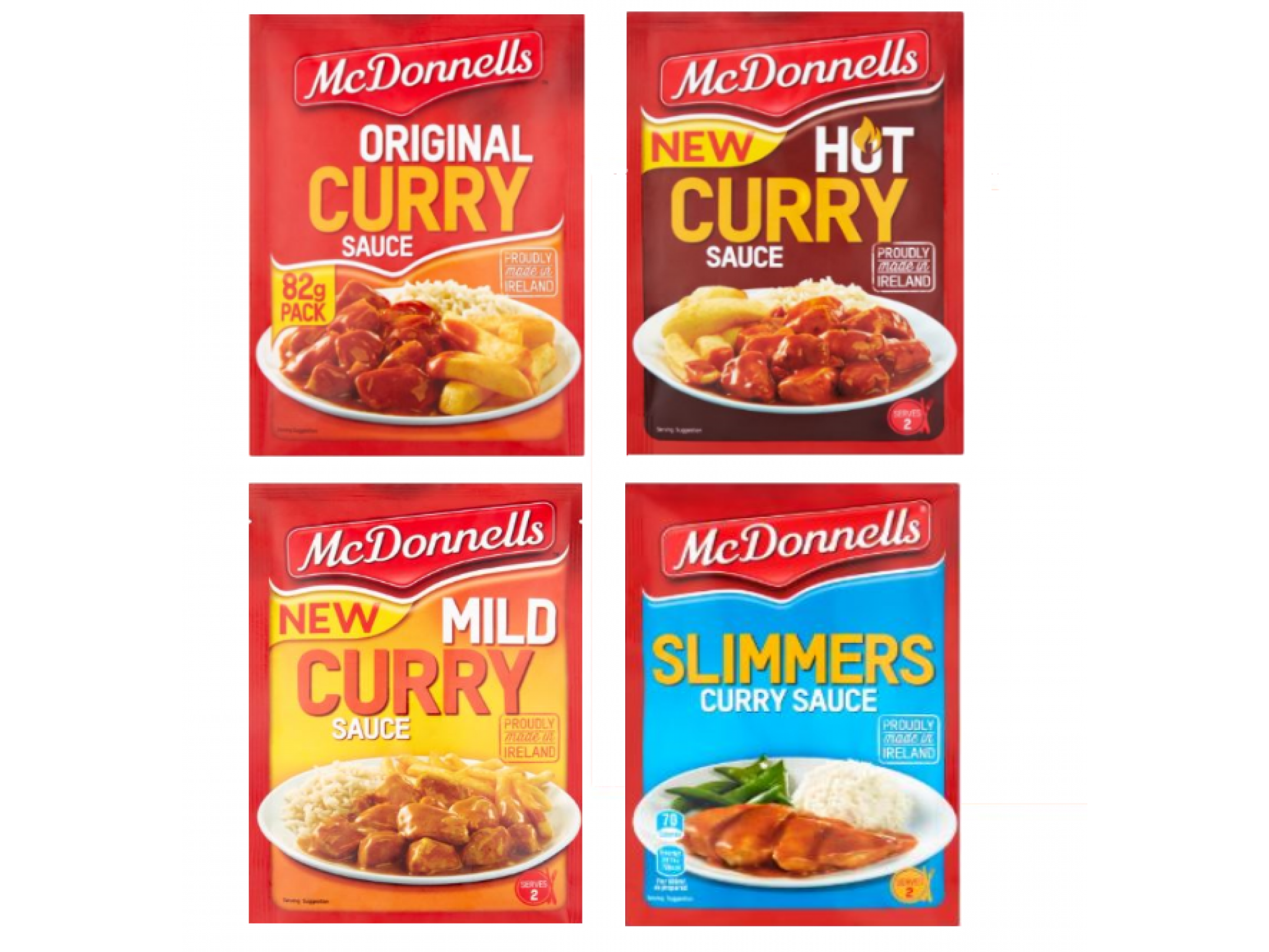 McDonnells Curry Sauce Multipack (Original, Mild, Hot, Slimmer) - 12 Pack
